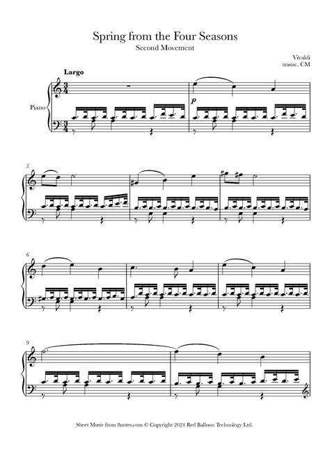 Image result for Vivaldi Spring Violin Notes