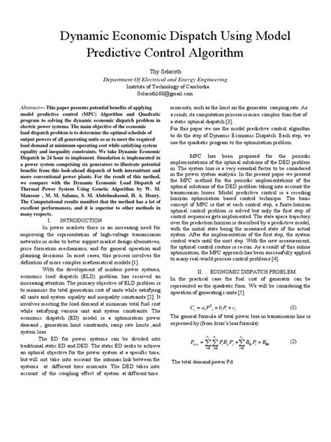 Image result for Economic Dispach Control Example