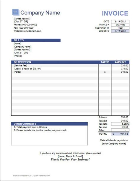 Image result for Free Fillable Invoice Template PDF