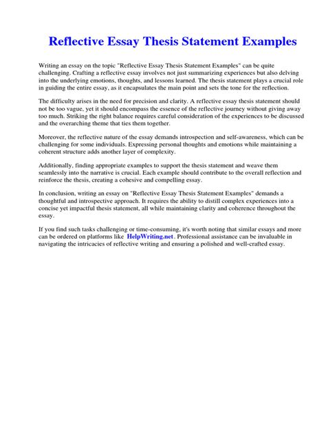 Image result for Reflection Paper Thesis Example