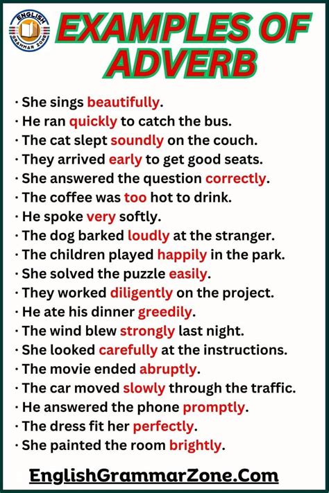 Image result for Verb Adverb Examples
