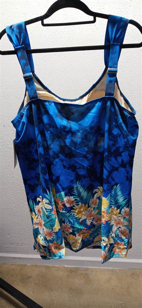 Blue Floral 2 Piece Bathing Swim Suit – Plus Size For Us