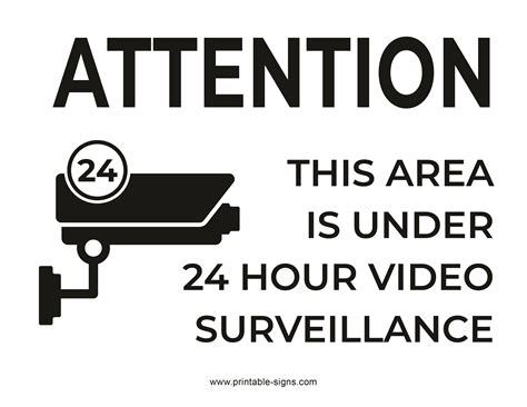Video Surveillance Sign Printable - Printable Signs