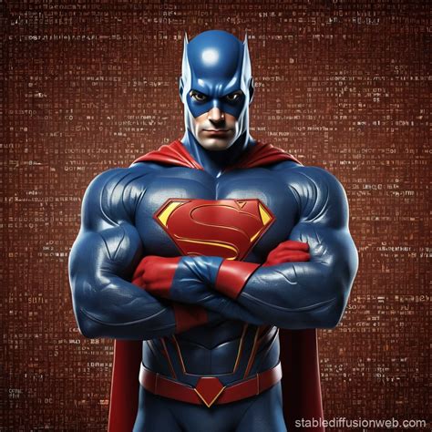Superhero with Java Code Background | Stable Diffusion Online