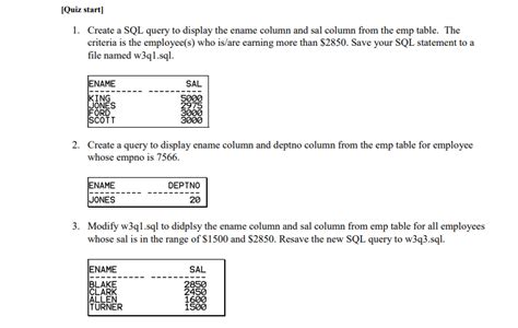 Image result for SQL Employee Table Code Ename