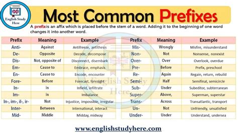 Image result for Prefix Examples
