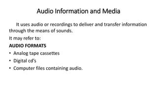 Image result for Example of Audio Information