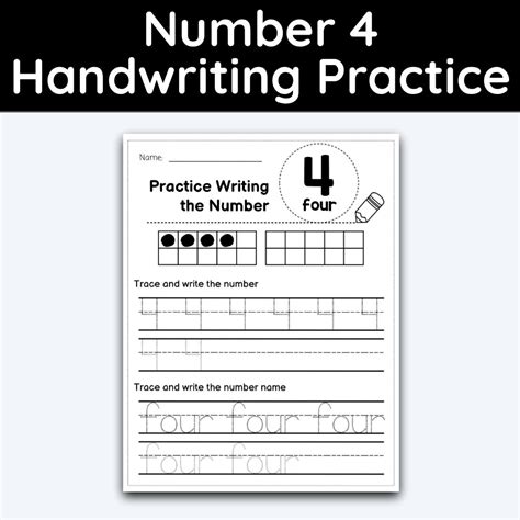 Image result for Practice Writing Number 4