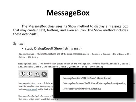 Image result for Dialog ShowMessageBox Example
