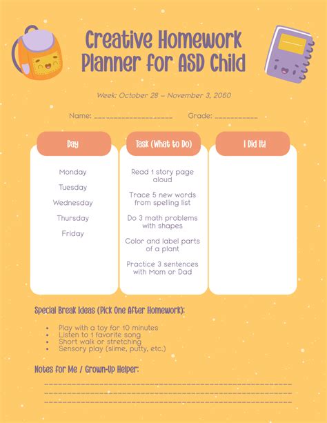 Image result for Homework Log Template