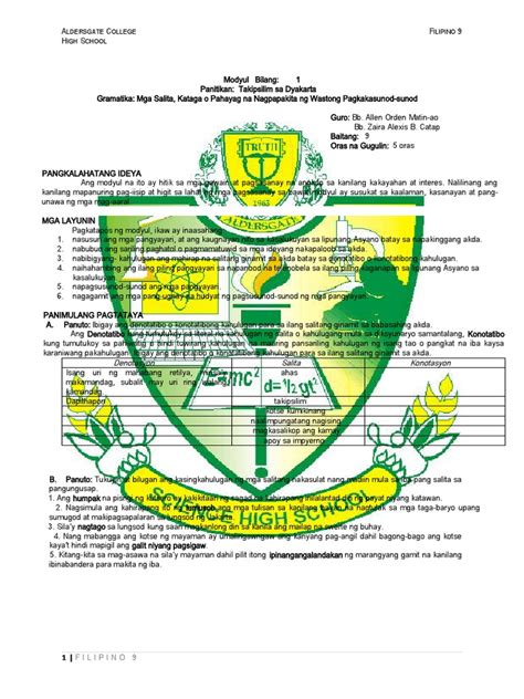 Image result for Module in Grade 9