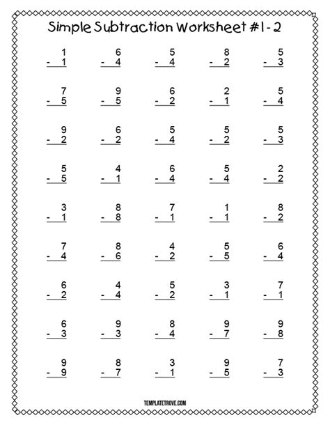 Image result for Subtraction Math Facts Worksheets