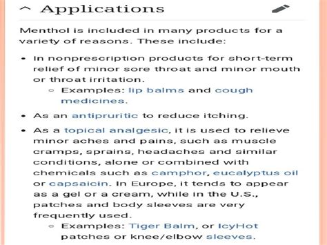 MENTHOL INTRODUCTION SYNTHESIS STRUCTURE 1 APPLICATION INTRODUCTION MENTHOL