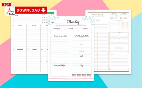 Image result for Free Printable Weekly Schedule Planner