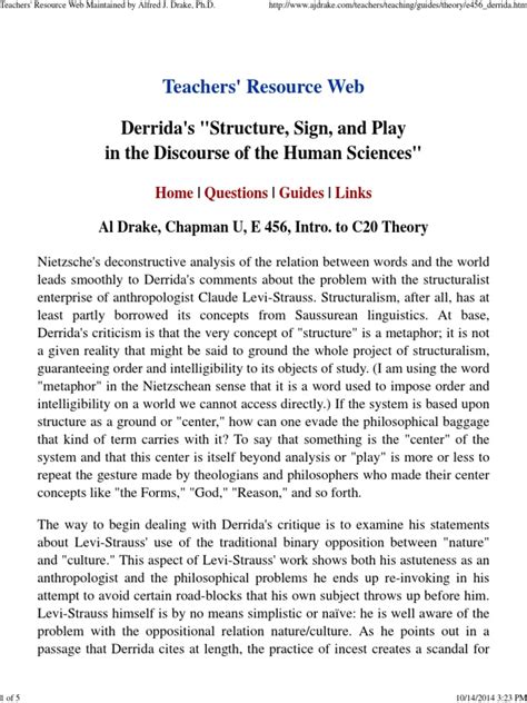 Image result for Derrida Structure