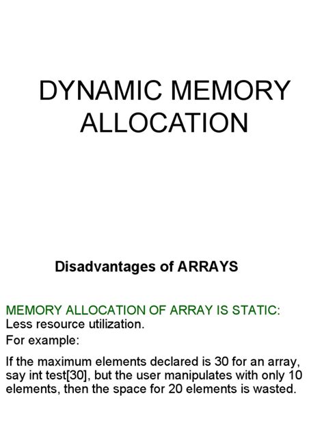 Image result for Dyanamic Memory Allocation of Array 1D