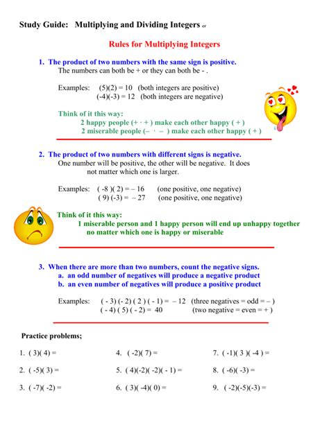 Image result for Multiplying Dividing Integers
