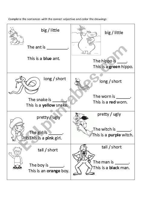 Image result for Color Adjectives Worksheet