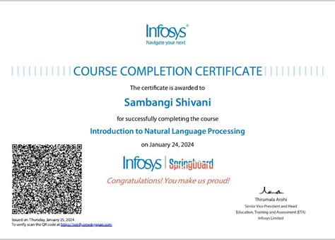 Image result for Infosys Springboard Certificate Sample