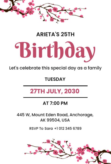 Image result for Birthday Invitations Examples
