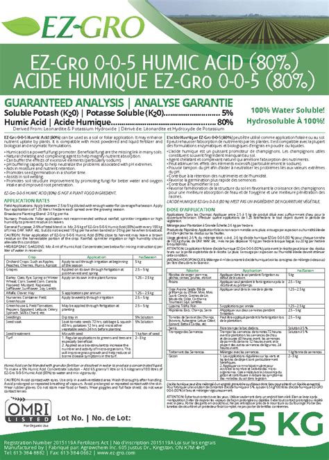 Image result for Humic Acid Label