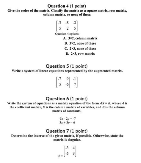Image result for Order of Matrix Example