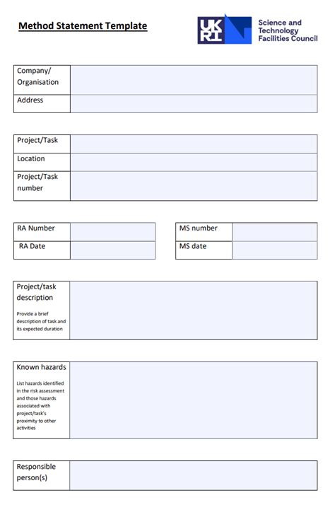 Image result for How to Write a Method Statement Template