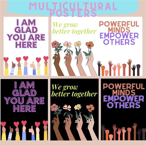 10 Multicultural Classroom Posters Colorful. Multilingual, Diversity ...