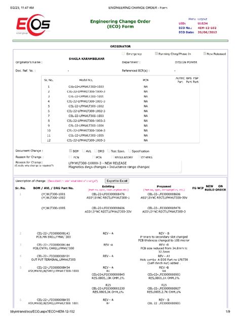 Image result for Engineering Change Order Process Map
