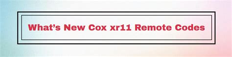 Image result for Cox Remote Codes