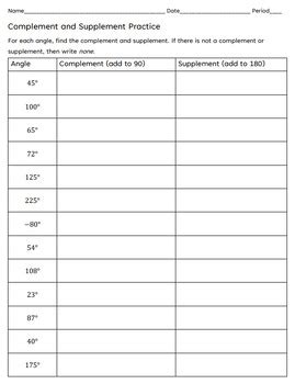 Image result for Complement Cascade Worksheet