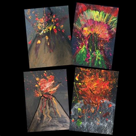 Image result for Volcano Art Lesson