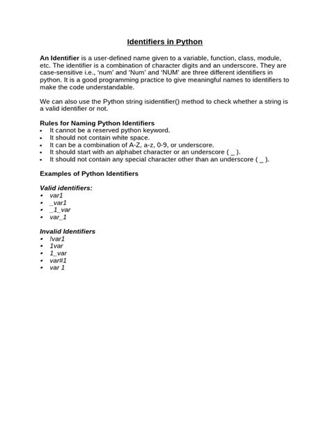 Image result for Python Identifiers
