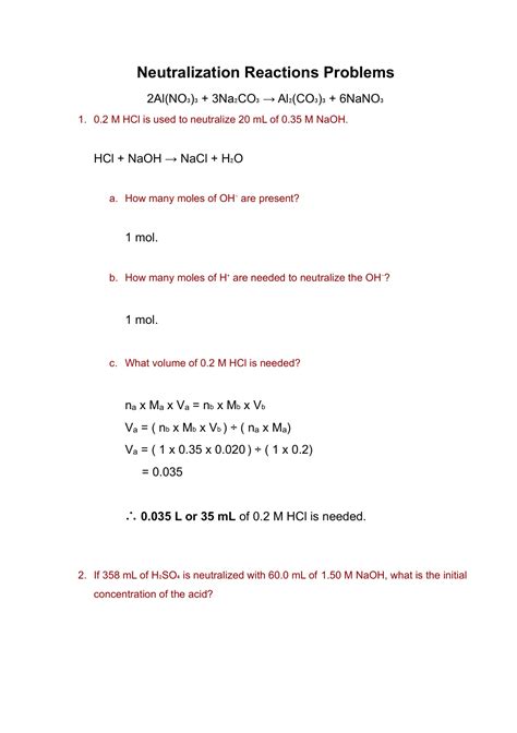 Image result for How to Do Neutralization Reaction Problems