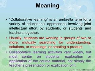 Image result for Collaborative Learning Approach PPT