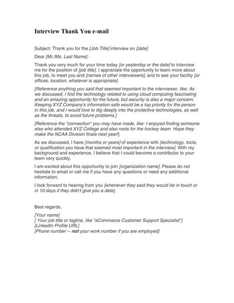 Image result for Thank You Note After Interview Example