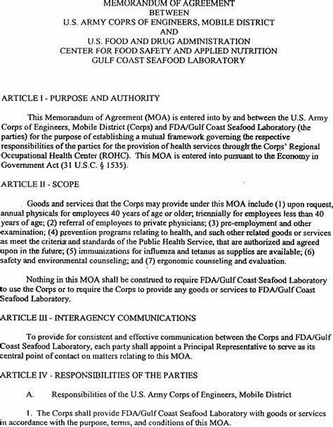Image result for Army Mou Example