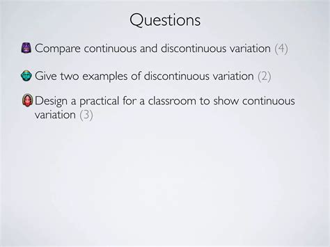 Image result for Continuous Variation vs Discontinuous