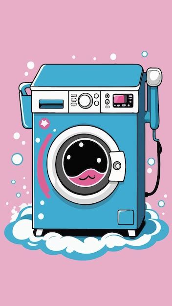 A laundry washing machine illustration cartoon drawing artwork vector ...