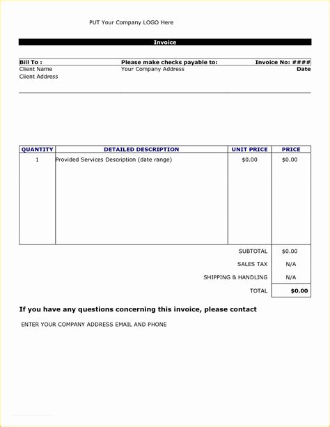 Image result for Invoice Template Free Word Doc