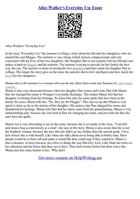 Image result for Everyday Use Essay Examples