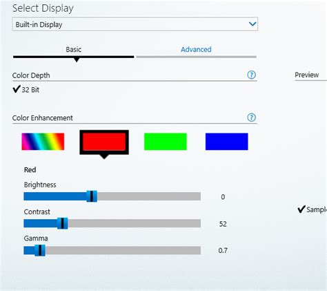 Image result for Intel HD Graphics Setting Color
