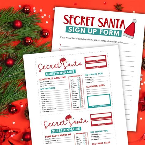 Image result for Simple Secret Santa Question Form