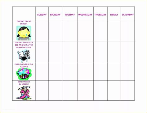 Image result for Behavior Chart Template