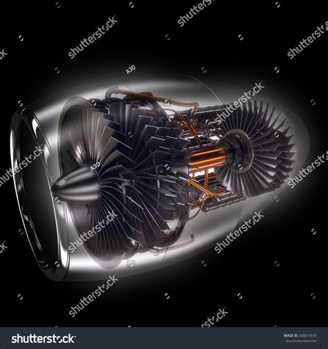 Cross Section Modern Airplane Jet Engine Stock Illustration 268818533 ...