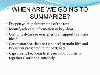 Image result for Summarizing Process