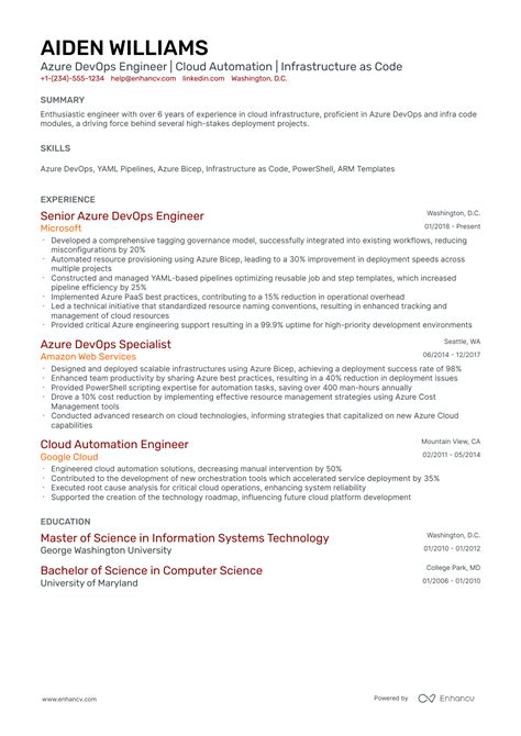 Image result for Azure DevOps Resume Examples