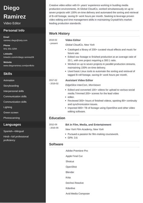 Image result for Video Resume Sample