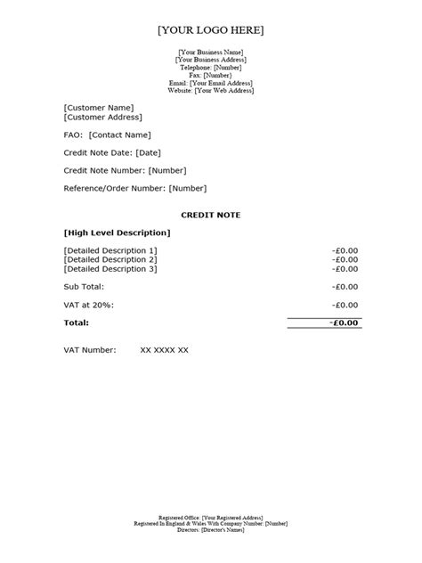 Image result for Example of Credit Note Negative Total