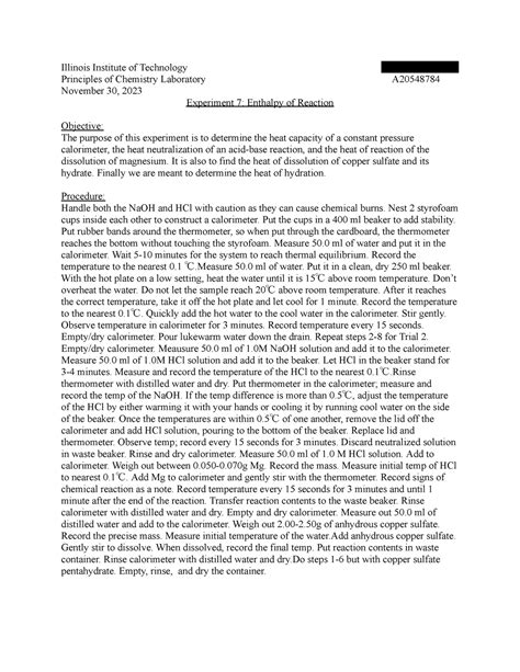 Image result for Lab 15 Reaction Enthalpy Introduction